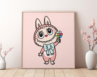 Trick or Treat Halloween Labubu Poster, Labubu the Monster Decor ...