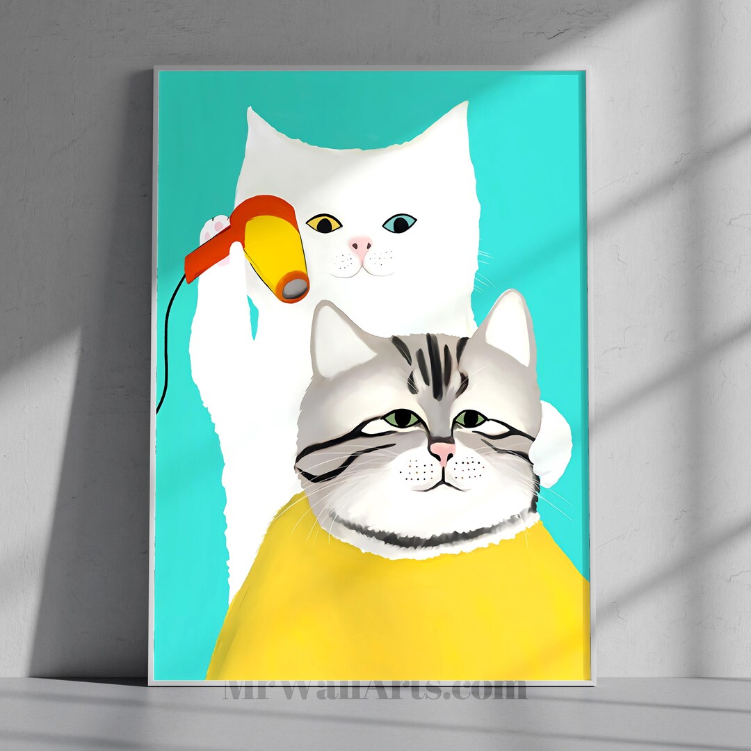 Funny Cats Salon Posters, Instant Download of Claude Monet Salon Poster ...