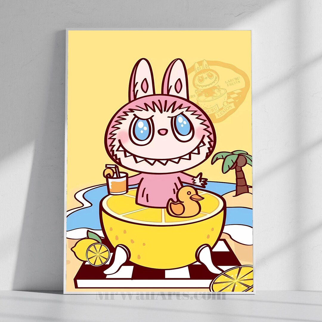 The Monster Fruit Labubu Lemon Poster, Labubu the Monster Decor, Labubu ...