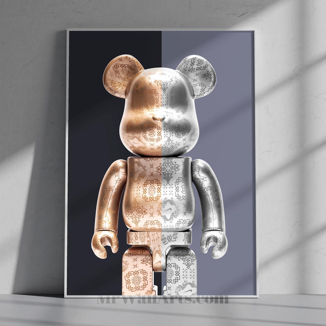 Silver Luxury KAWS Poster for Hypebeasts, Stylish Toys, Masculine Wall ...