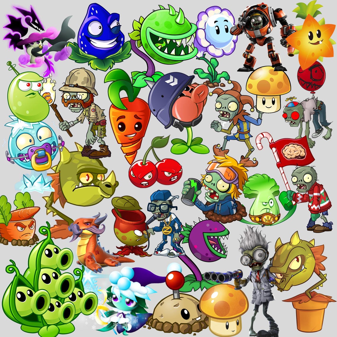 665 Plants Vs. Zombies PNG Bundle, 665 Unique Designs Downloads, Camo ...
