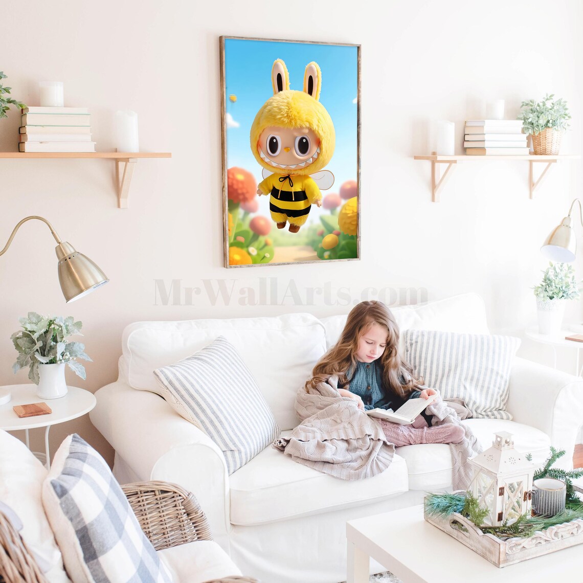 Bright Bee Labubu Poster, the Monster Labubu in Bee Costume Print ...