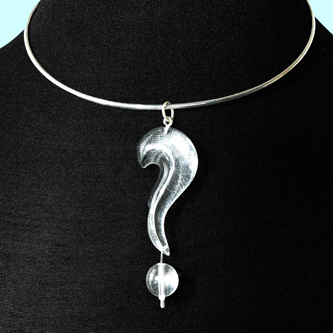 Clear Lucite Question Mark Pendant Necklace - Etsy
