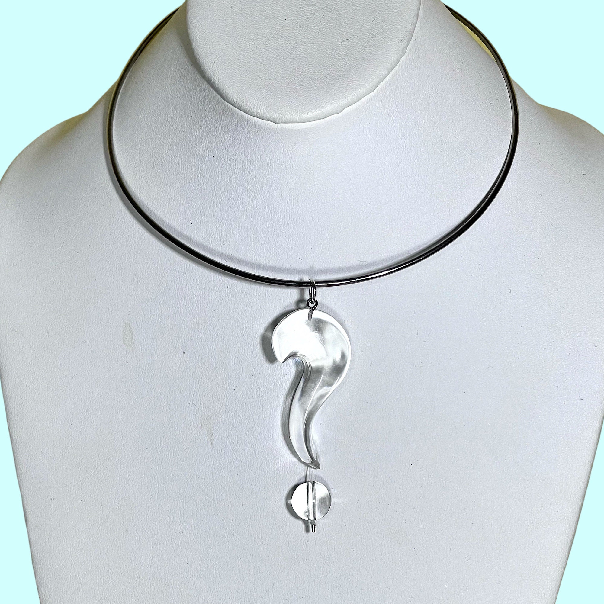 Clear Lucite Question Mark Pendant Necklace - Etsy