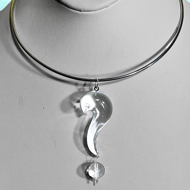 Clear Lucite Question Mark Pendant Necklace - Etsy