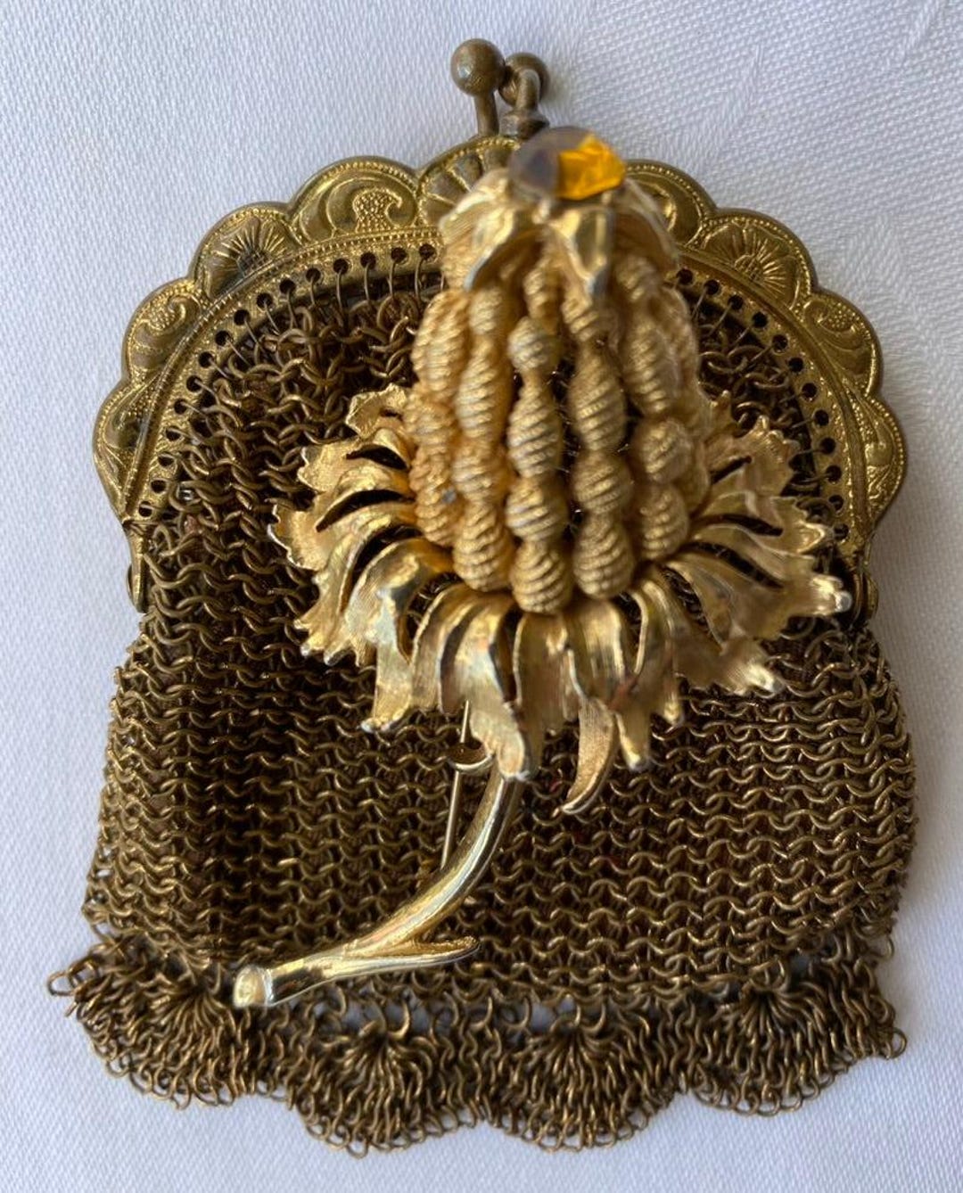 1970s Gold Plated Chain Mail/ Metal Mesh Coin Purse - Etsy