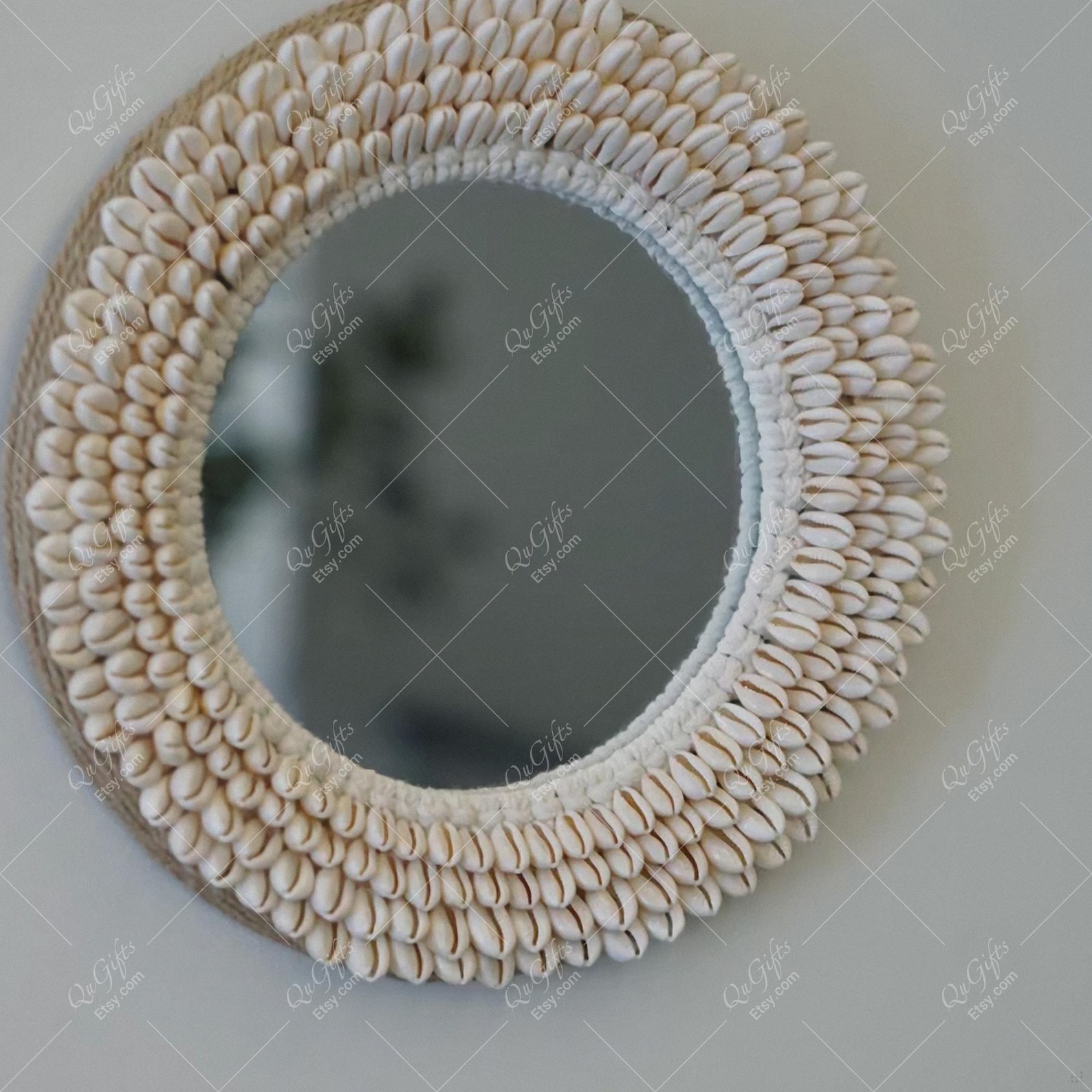 Boho Cowrie Shell Wall Mirror: Handmade Coastal Decor - Etsy