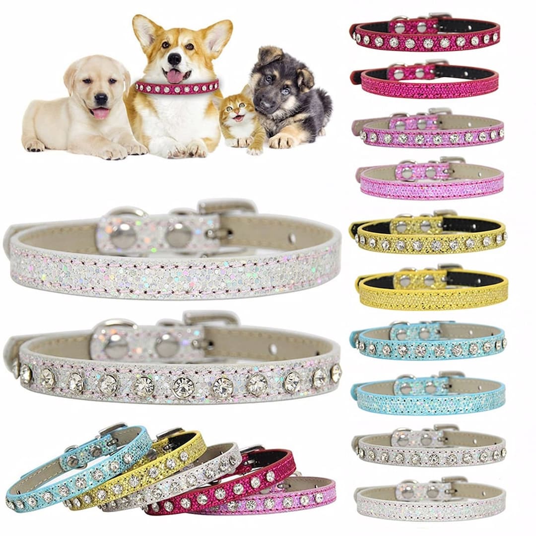Cute Pet Collar Shining Diamond Rhinestone Collar Puppy Baby Dog Cat ...