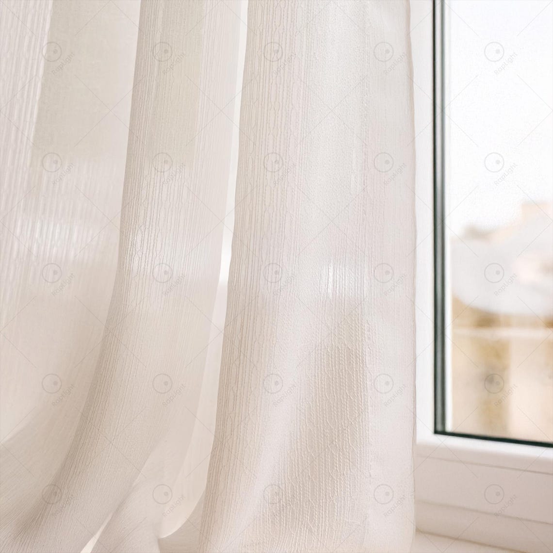 Silk Texture Sheer Curtain, Soft and Flowing Drape, Textured Jacquard ...