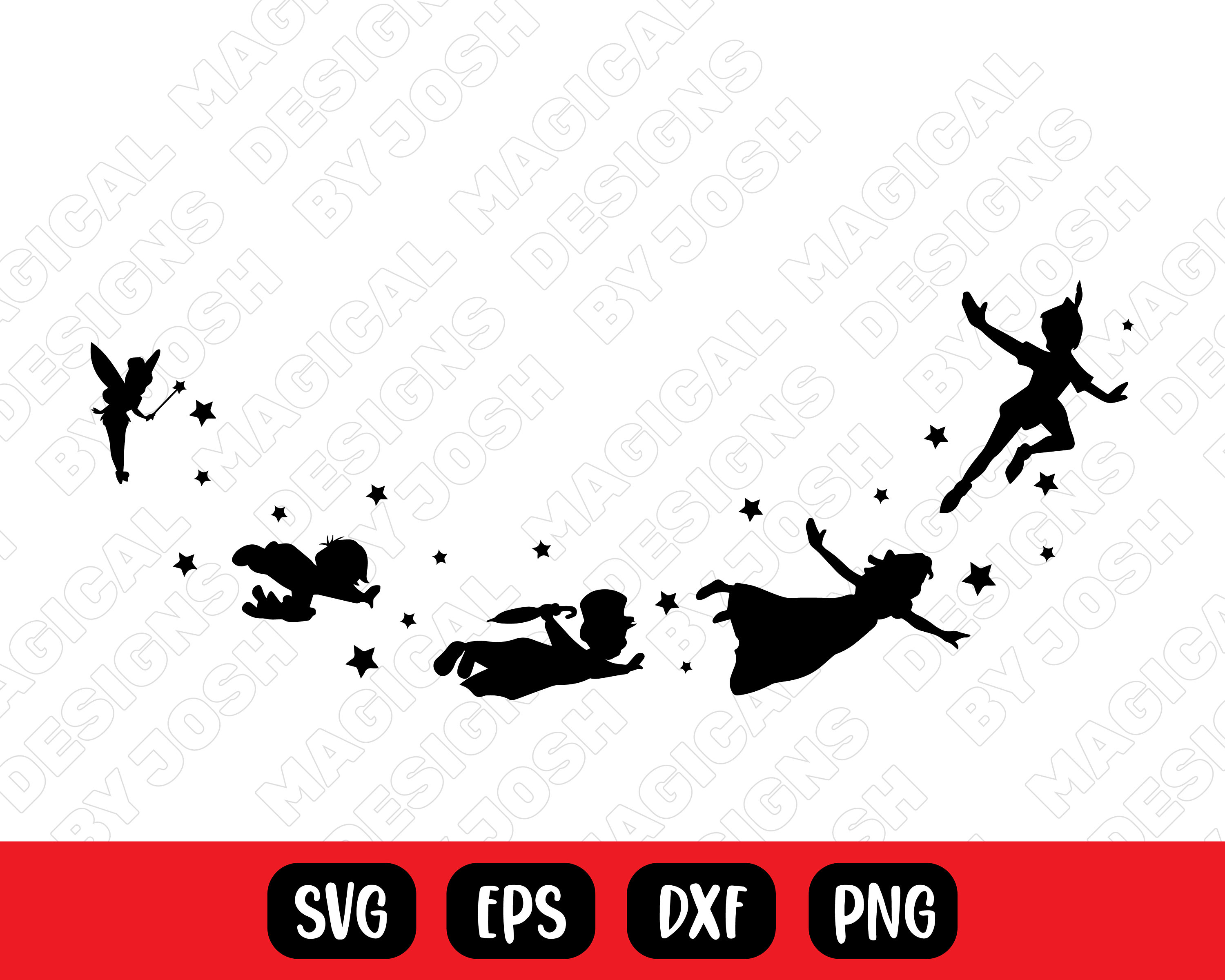 Peter Pan Silhouette Flying