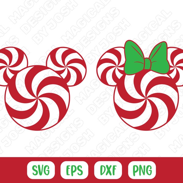 Mickey Candy Cane Svg - Etsy