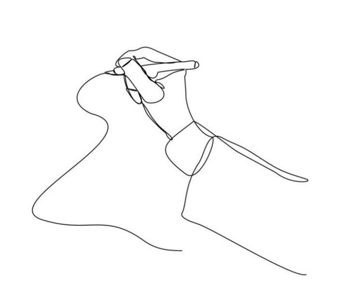 Continuous Line Drawing of Hand Draw Line With Pen - Etsy