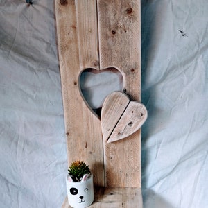 Rustic Reclaimed Wooden Shelf With Love Heart Cut Out - Etsy