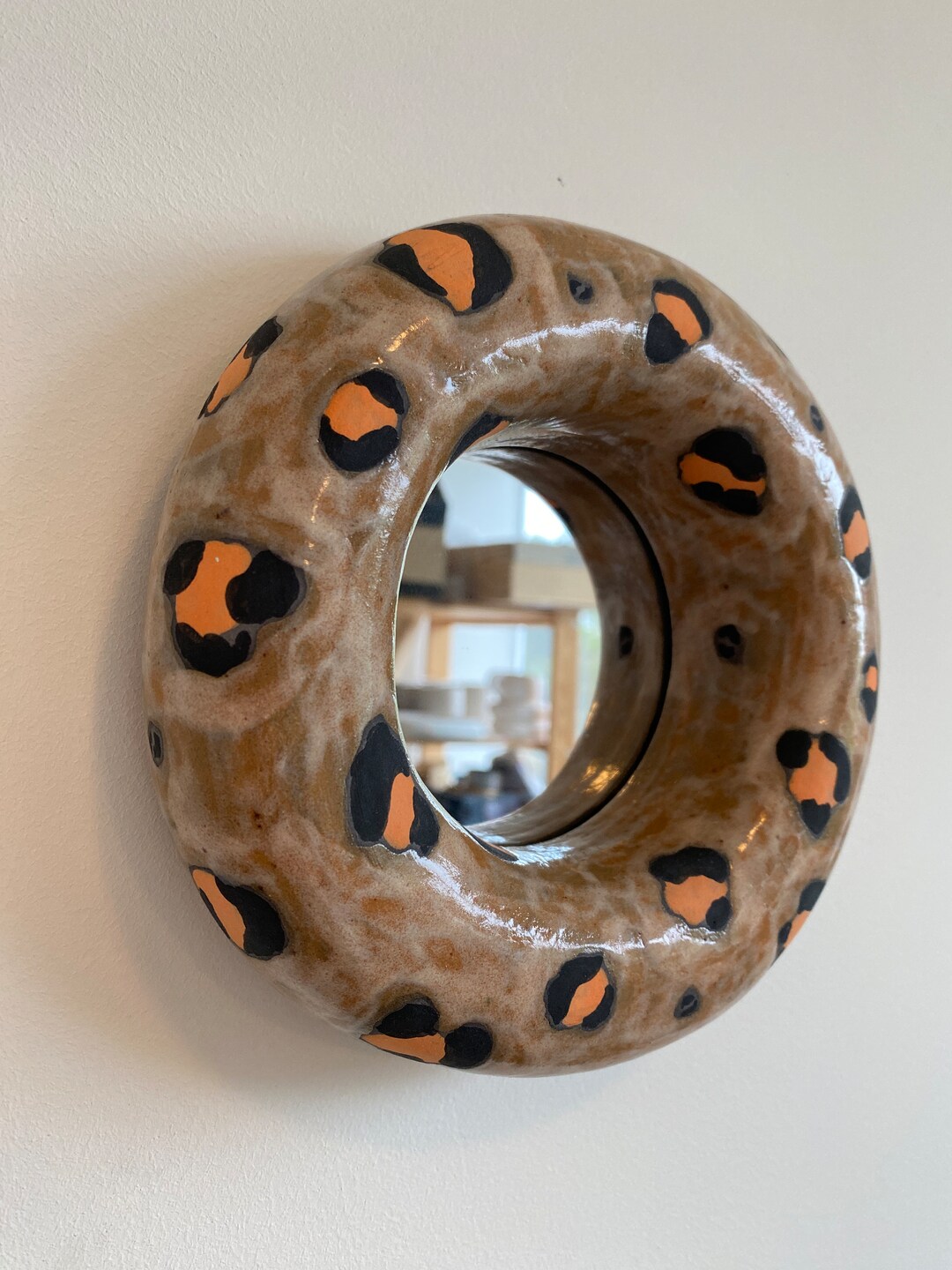 Small Wall Mirror Round Mirror Ceramic Mirror Funky Mirror Vanity ...