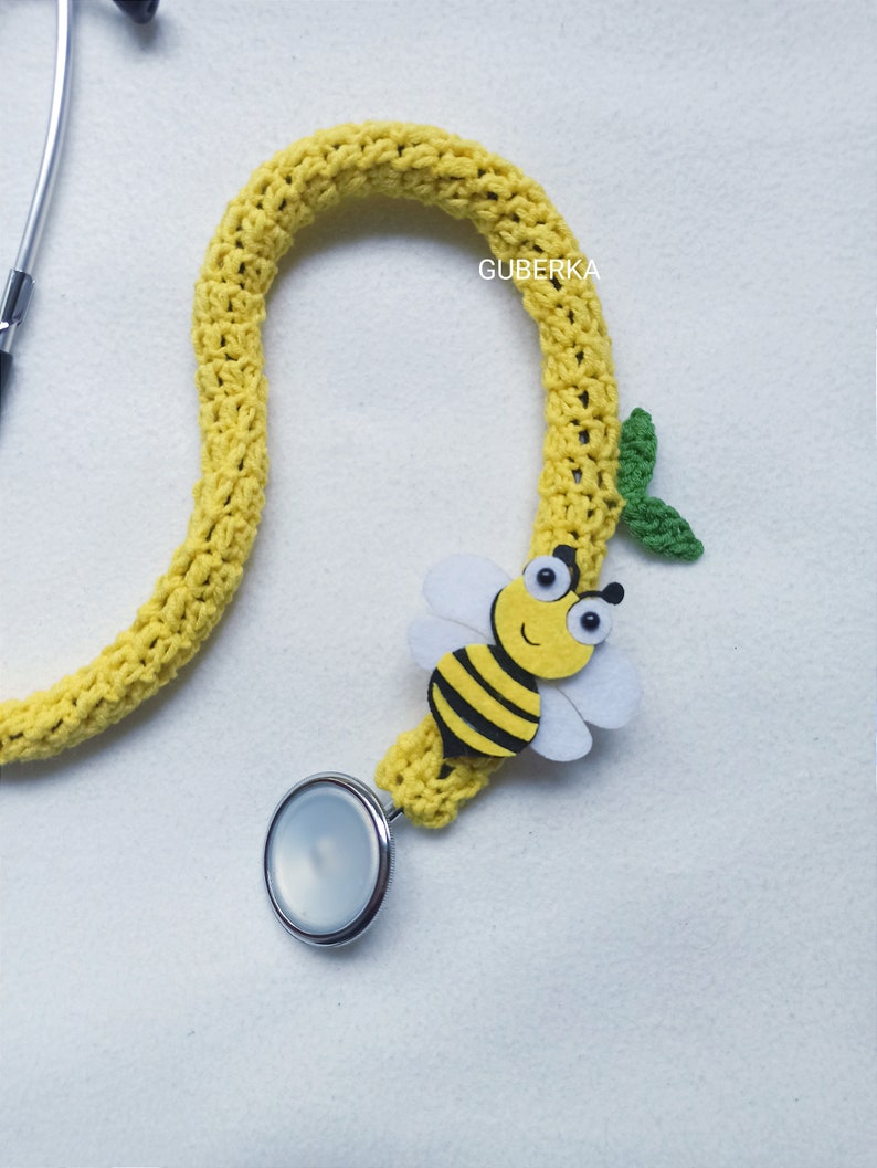 Yellow Stethoscope Cloth With a Bee and Leafs, Medical Stethoscope ...