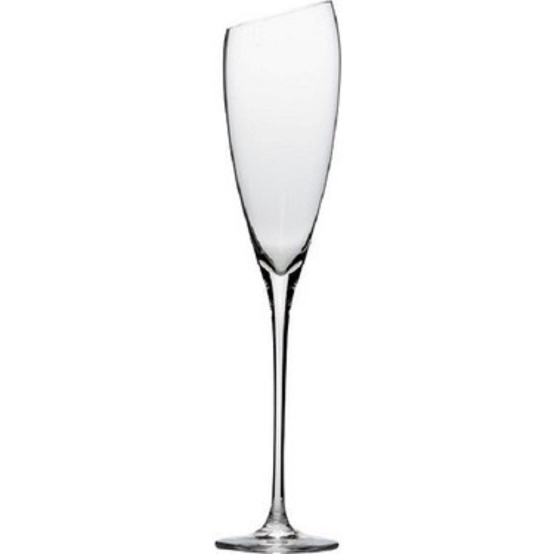 Oblique Crystal Flute Glass - Etsy