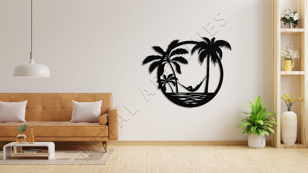 Palm Trees Wall Decor Interior Decoration Multi Color Metal - Etsy