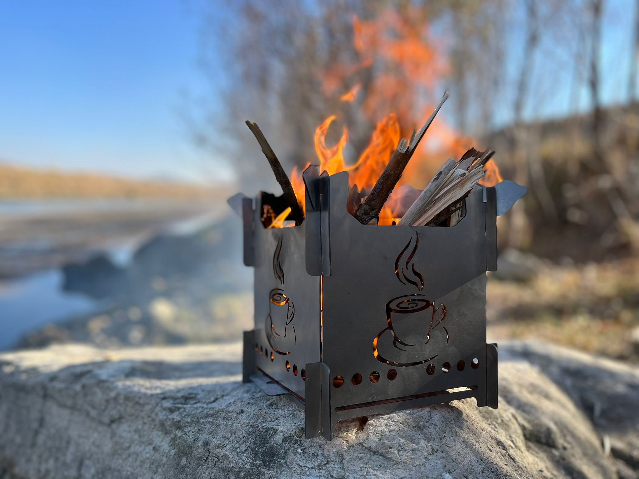 Foldable Square Firebox / Fire Pit / Nature Stove / Camping Fireplace ...
