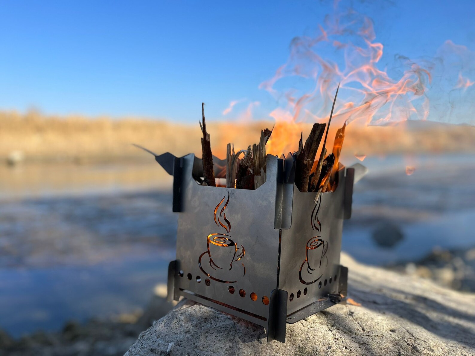 Foldable Square Firebox / Fire Pit / Nature Stove / Camping Fireplace ...