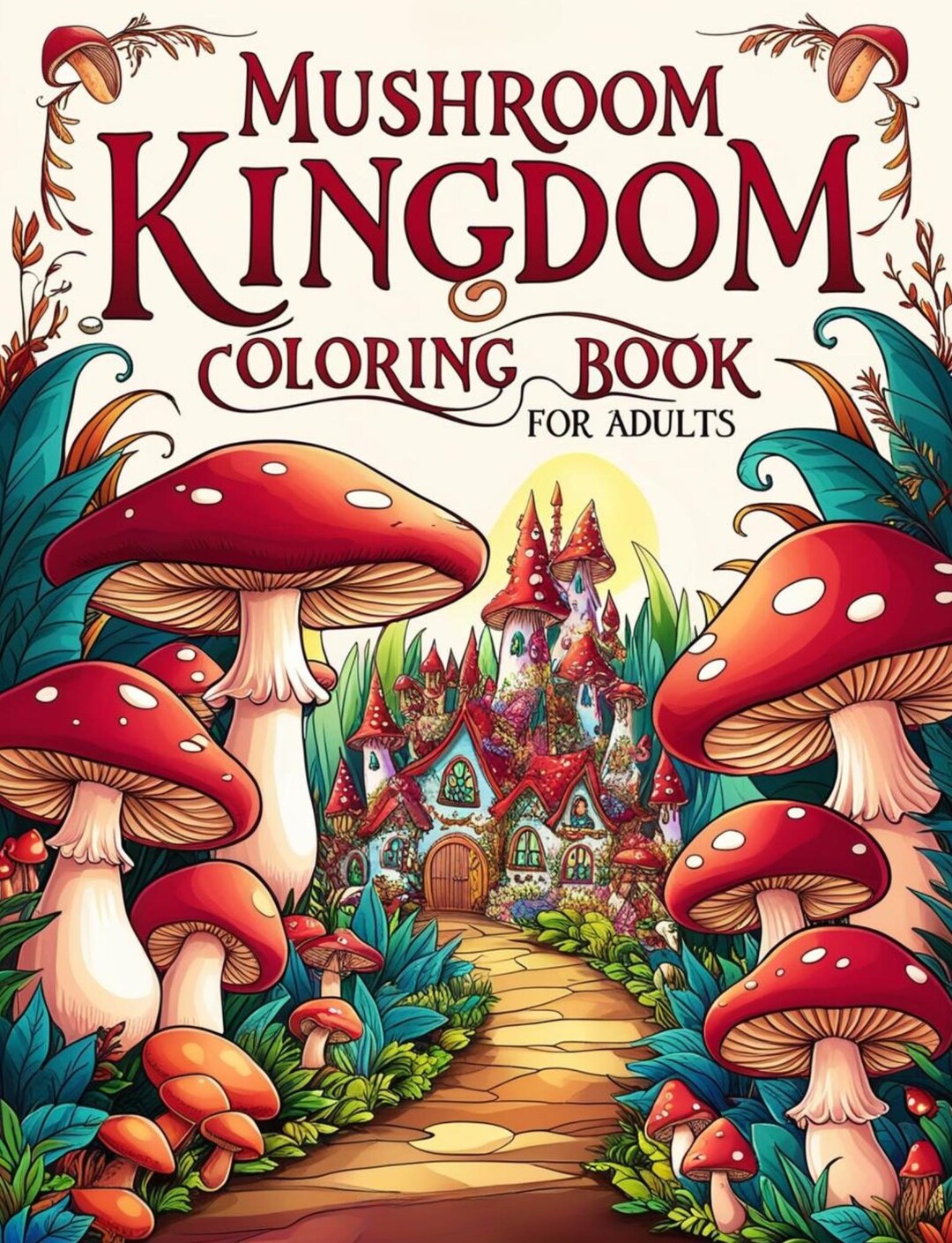 Mushroom Kingdom Coloring Page: Simple Stress Relief Coloring Pages for ...