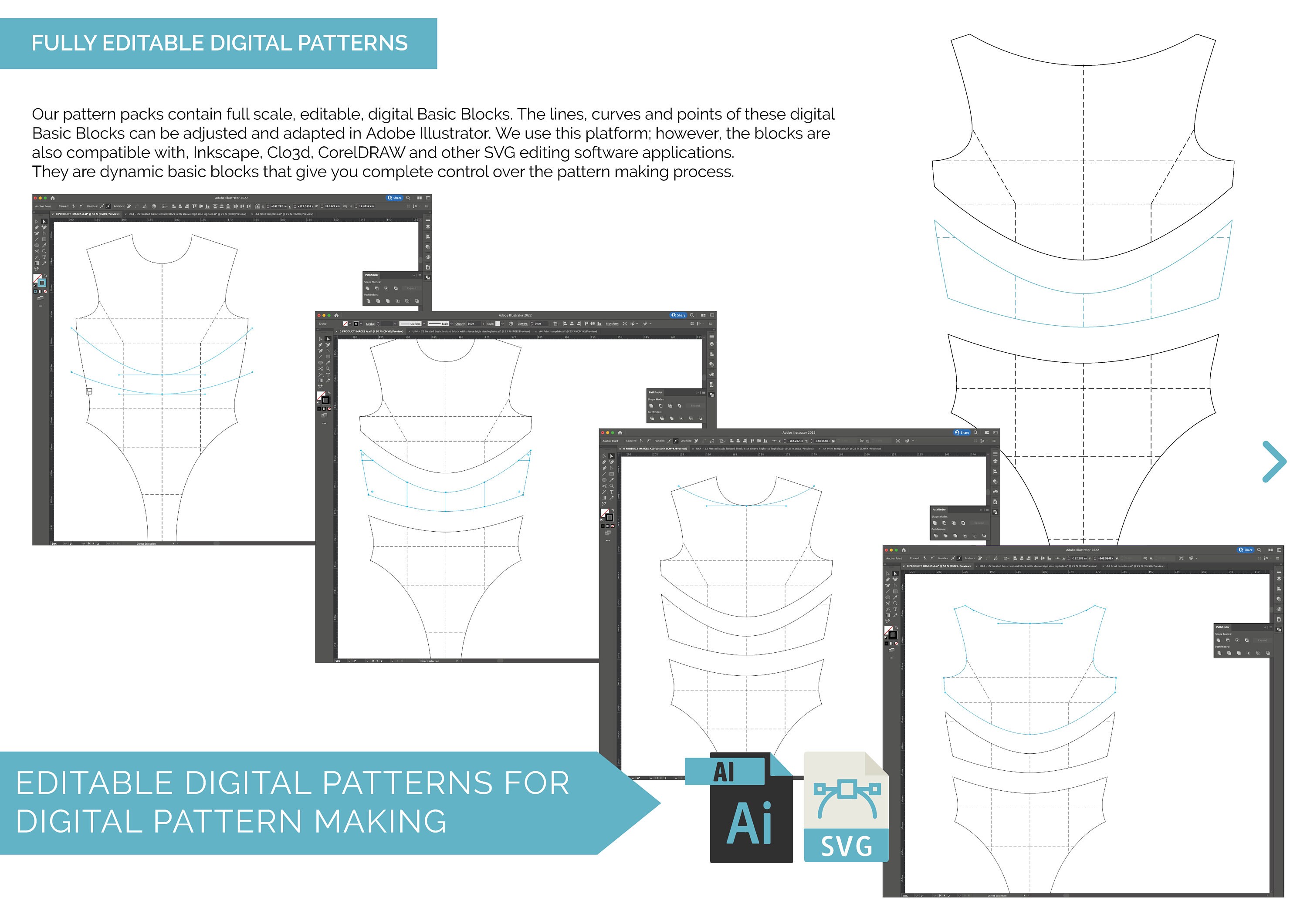 High Rise Leotard Basic Block Sloper UK 4 24 Ai, SVG, PDF 50 75% ...