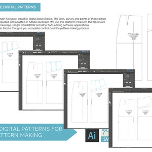 Skirt Basic Block Sloper UK4 24 Ai SVG & PDF - Etsy