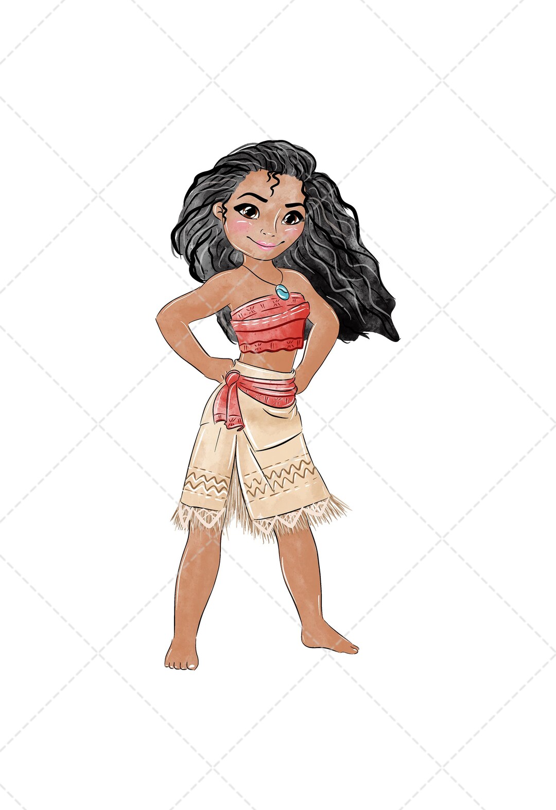 Moana Clipart PNG, Watercolor Hand Drawn Illustration, Digital Download ...