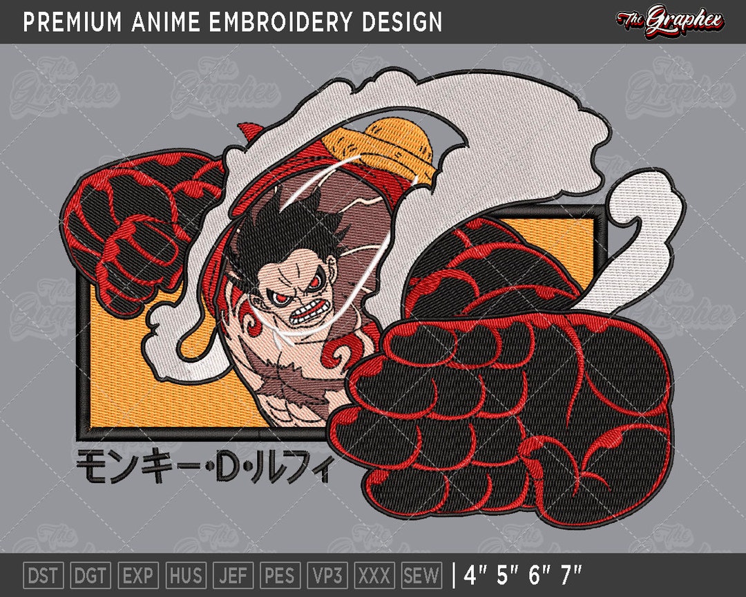Premium Anime Embroidery Design, Anime Inspired Machine Embroidery ...
