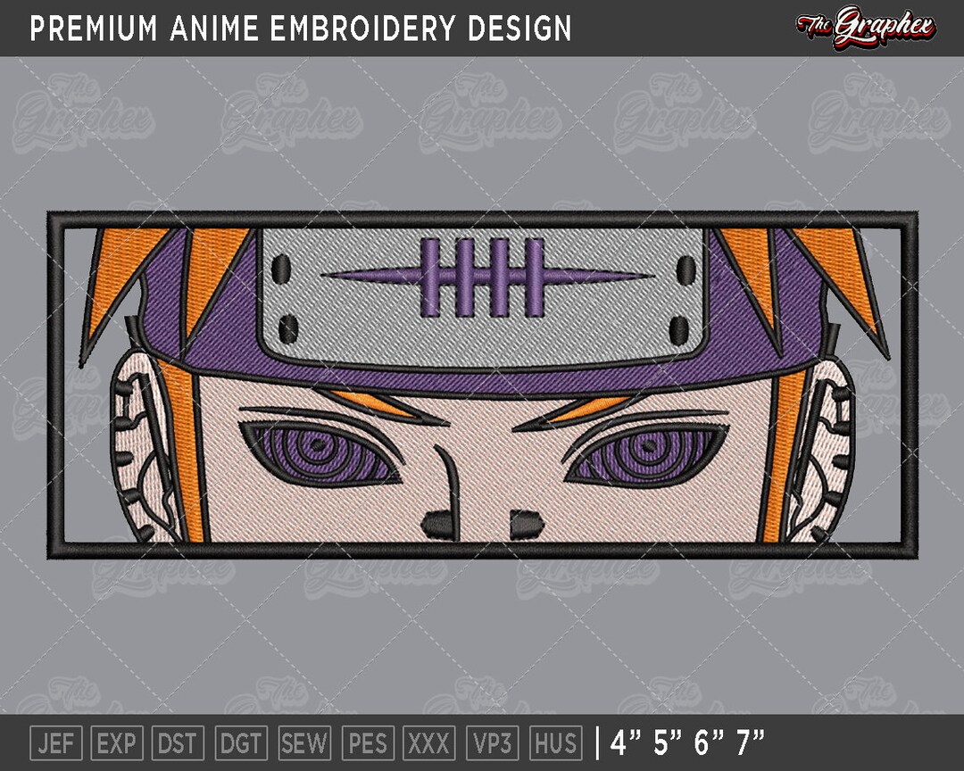Premium Anime Embroidery Design, Anime Inspired Machine Embroidery ...