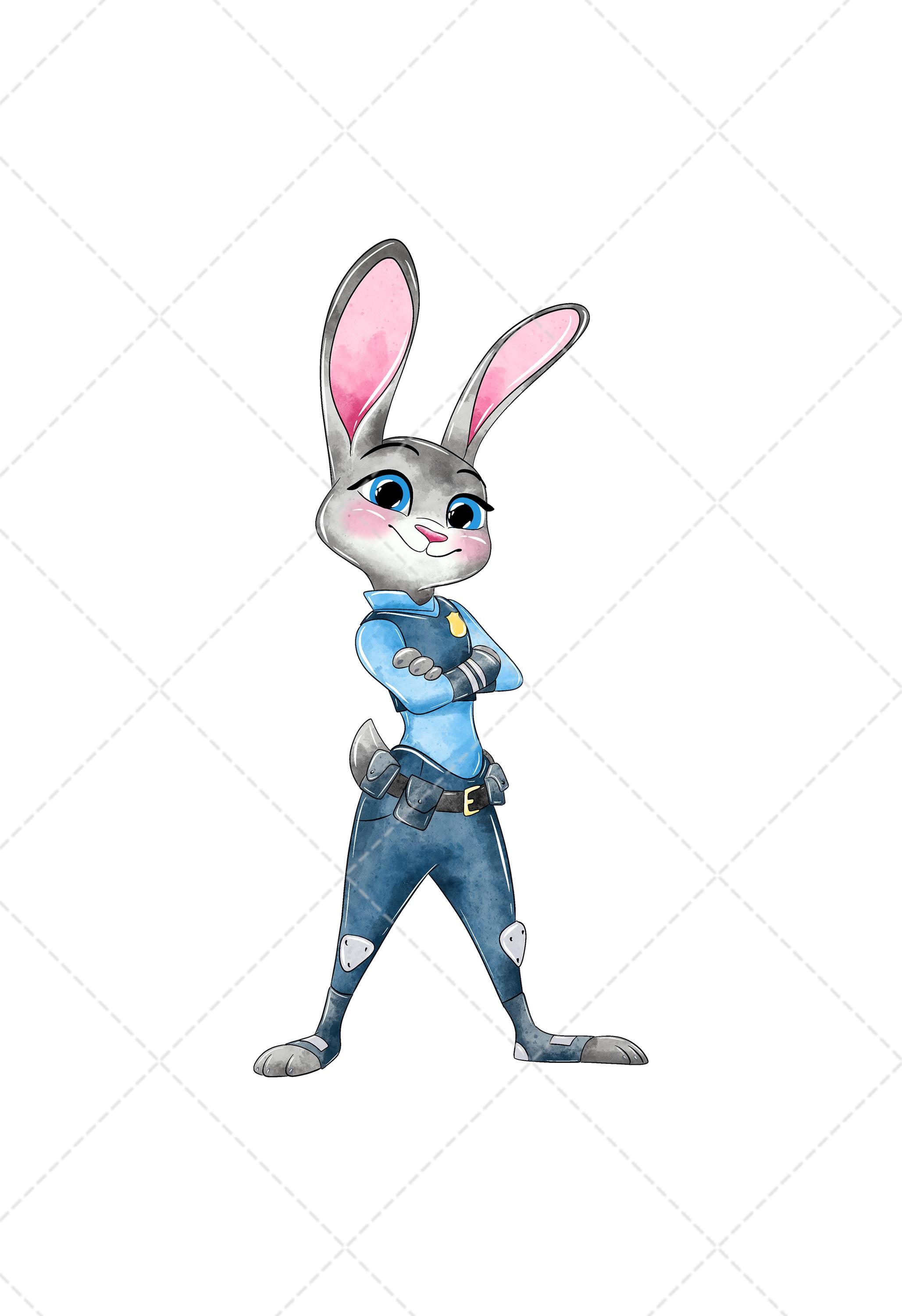 Judy Hopps Clipart PNG, Watercolor Hand Drawn Illustration, Digital ...