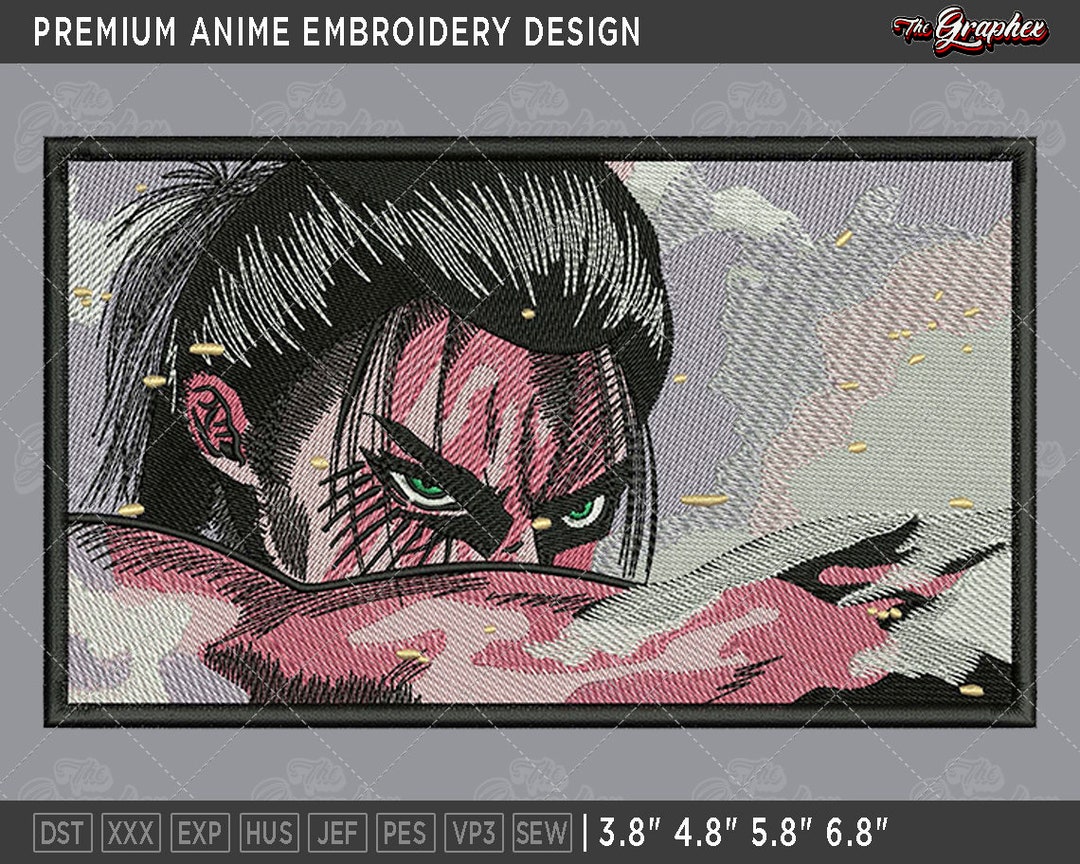 Premium Anime Embroidery Design, Anime Inspired Machine Embroidery ...