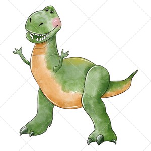Rex Toy Story Clipart PNG, Watercolor Hand Drawn Illustration, Digital ...