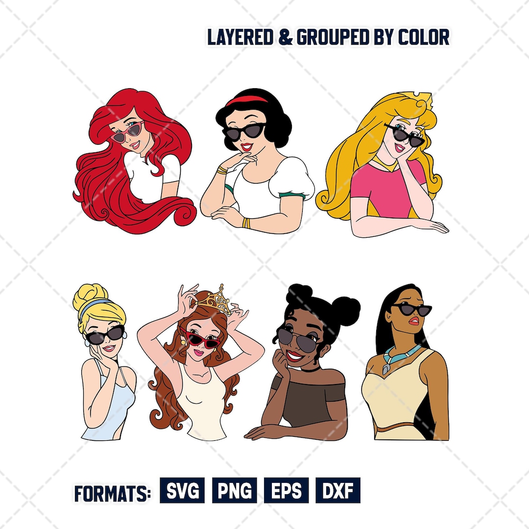 Princess SVG Bundle, Layered SVG Cut Files for Cricut & Silhouette ...