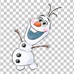 Olaf Clipart PNG, Watercolor Hand Drawn Illustration, Digital Download ...