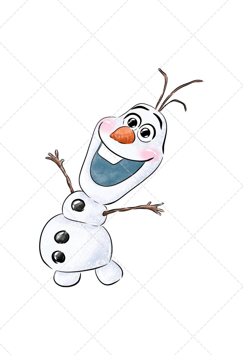 Olaf Clipart PNG, Watercolor Hand Drawn Illustration, Digital Download ...