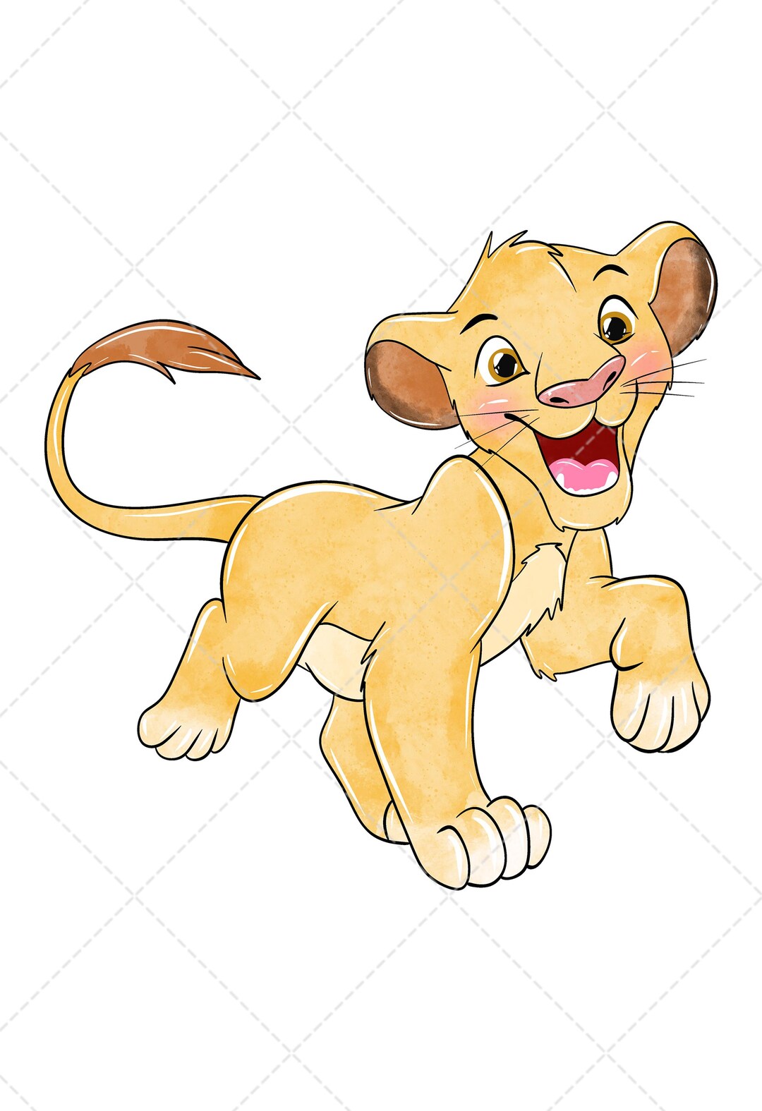 Simba Clipart PNG, Watercolor Hand Drawn Illustration, Digital Download ...