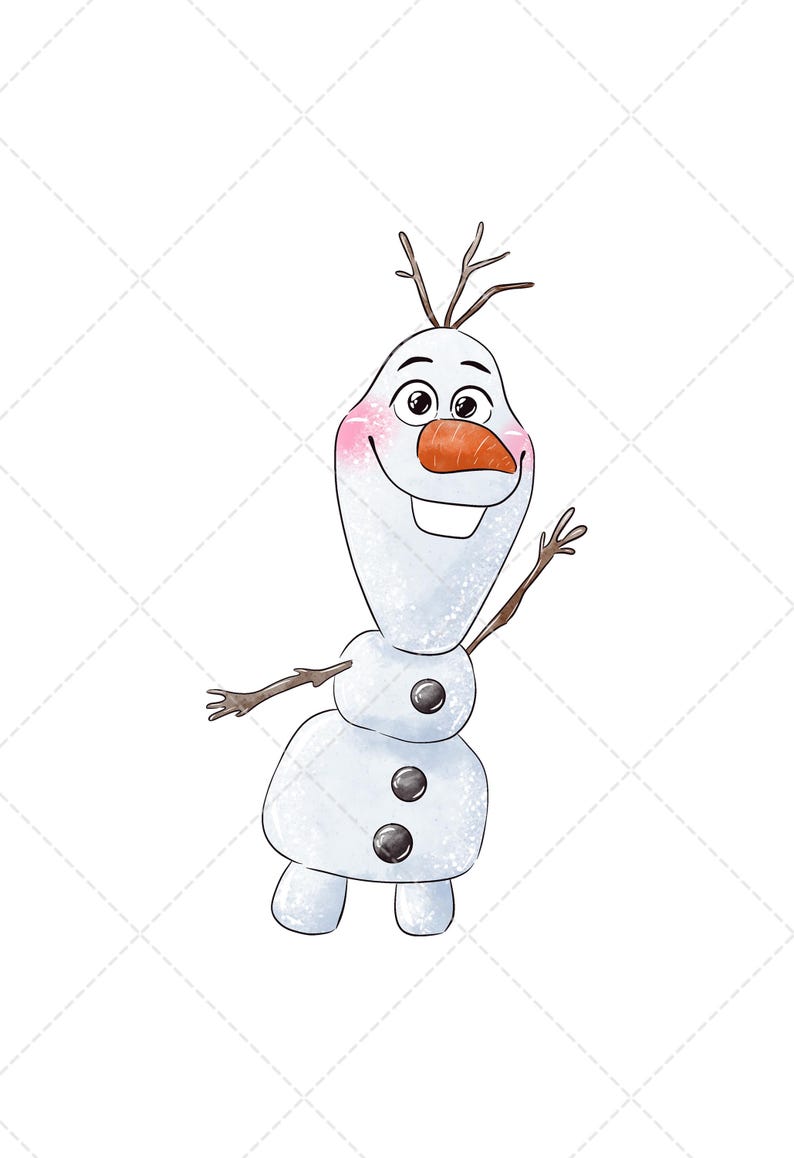 Olaf Clipart PNG, Watercolor Hand Drawn Illustration, Digital Download ...