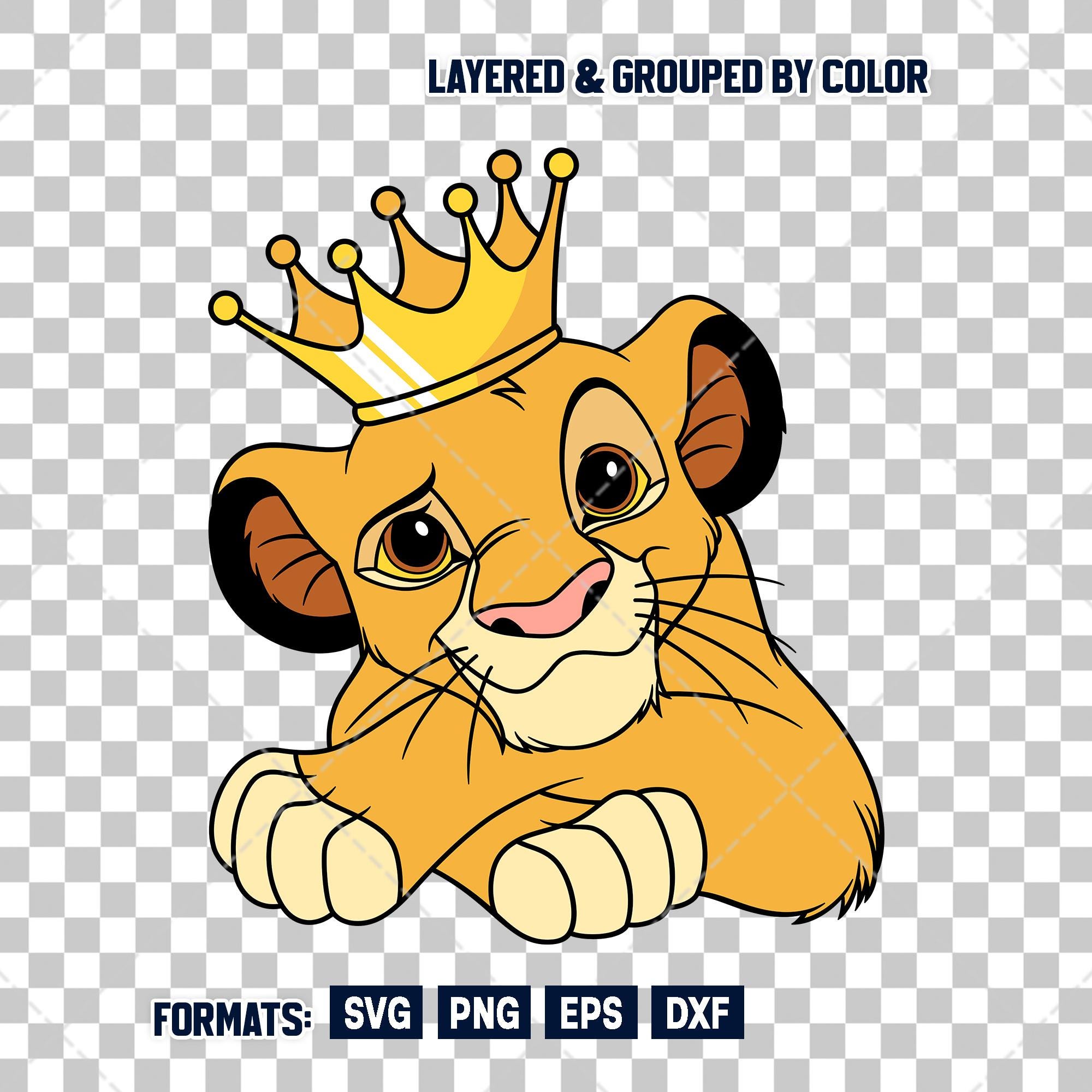 Simba SVG, Layered SVG Cut File for Cricut & Silhouette, Digital ...