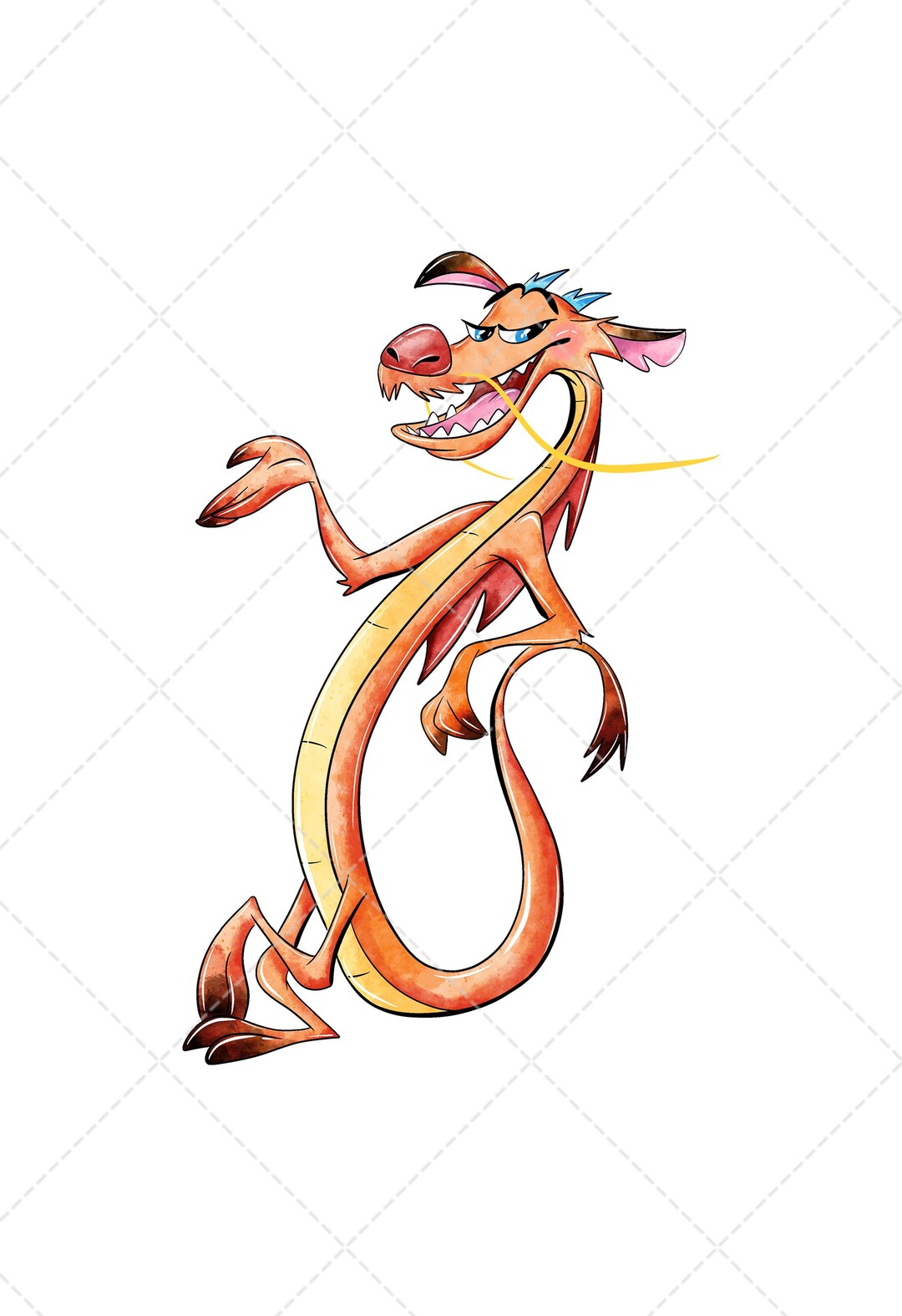 Mushu Clipart PNG, Mulan Watercolor Hand Drawn Illustration, Digital ...