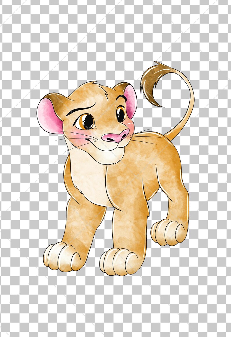 Simba Clipart PNG, Watercolor Hand Drawn Illustration, Digital Download ...