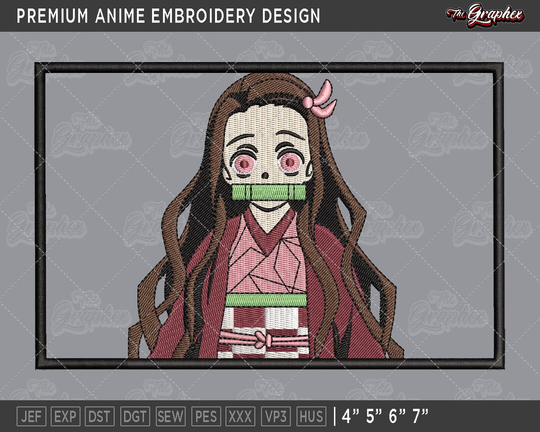 Premium Anime Embroidery Design, Anime Inspired Machine Embroidery ...