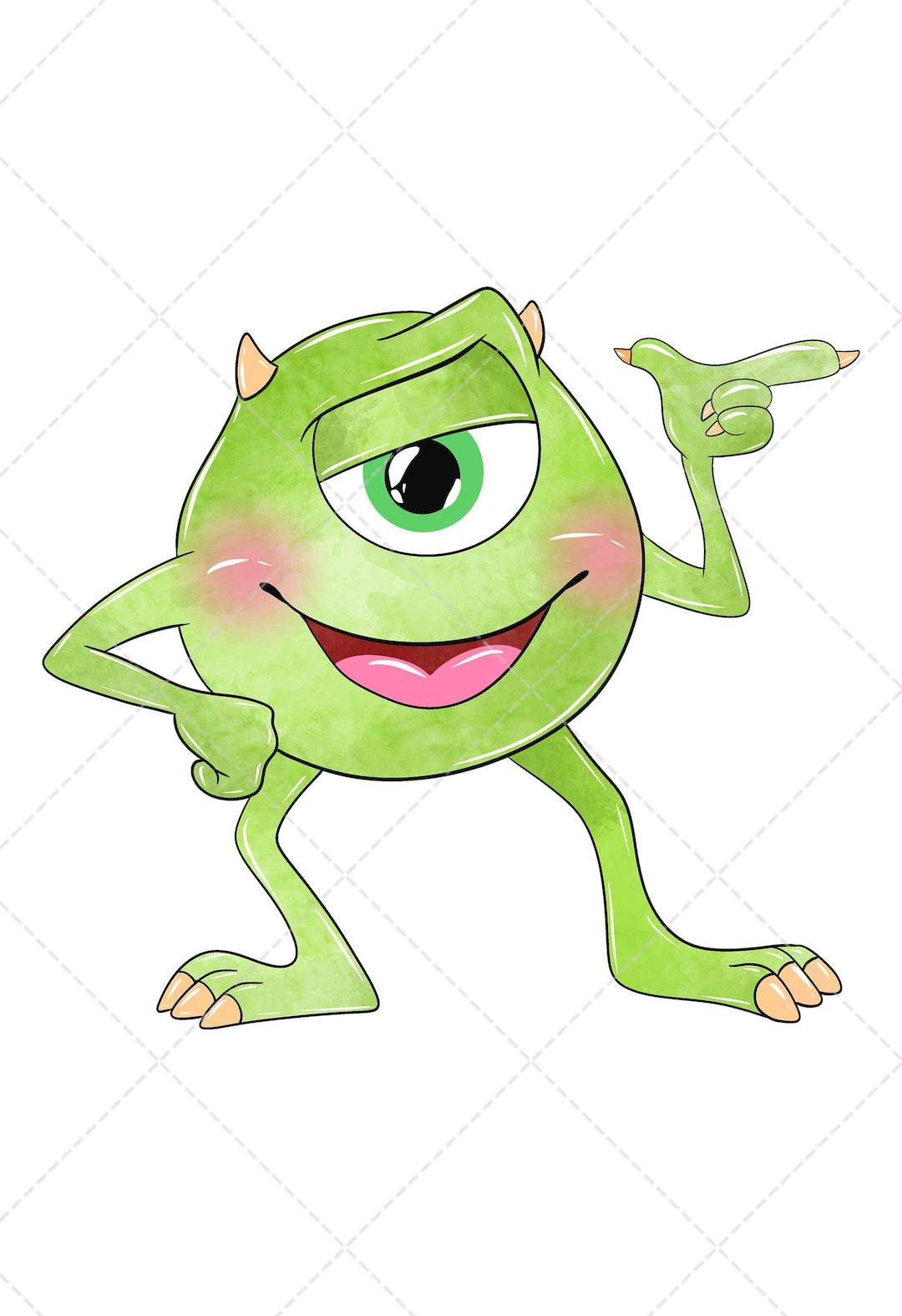 Mike Wazowski Clipart PNG, Monster Inc Watercolor Hand Drawn ...