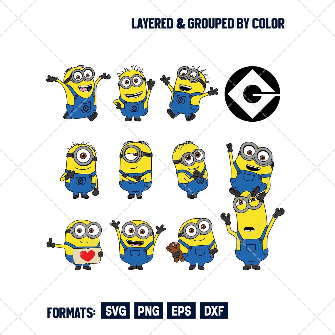 Minions SVG Bundle, Layered SVG Cut Files for Cricut & Silhouette ...