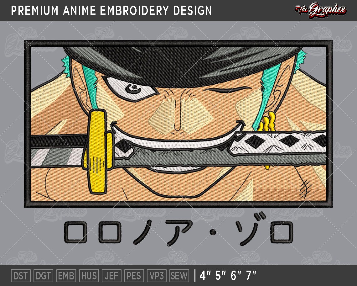 Premium Anime Embroidery Design, Anime Inspired Machine Embroidery ...