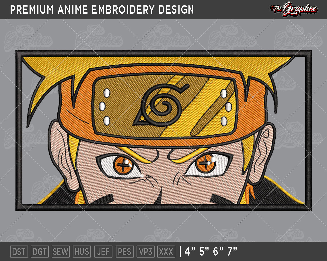 Premium Anime Embroidery Design, Anime Inspired Machine Embroidery ...