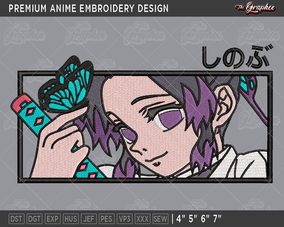 Premium Anime Embroidery Design, Anime Inspired Machine Embroidery ...
