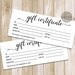Blank Printable Gift Certificate Template Gift Vouchers NO COLOR INK - Etsy