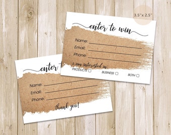 Printable Raffle Ticket Template, Door Prize Entry Form, Enter to Win ...