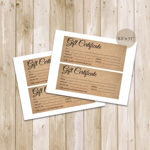 Printable Gift Certificate Template Blank Gift Certificate Gift Card ...