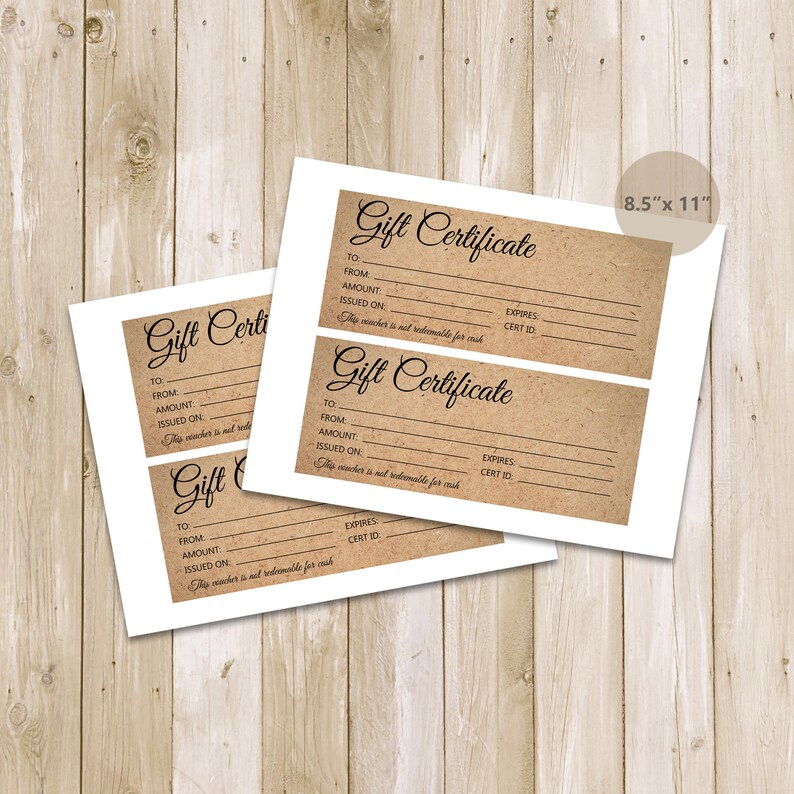 Printable Gift Certificate Template Blank Gift Certificate Gift Card ...